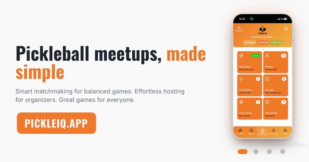 Pickle IQ - Smart Pickleball Meetup Organizer